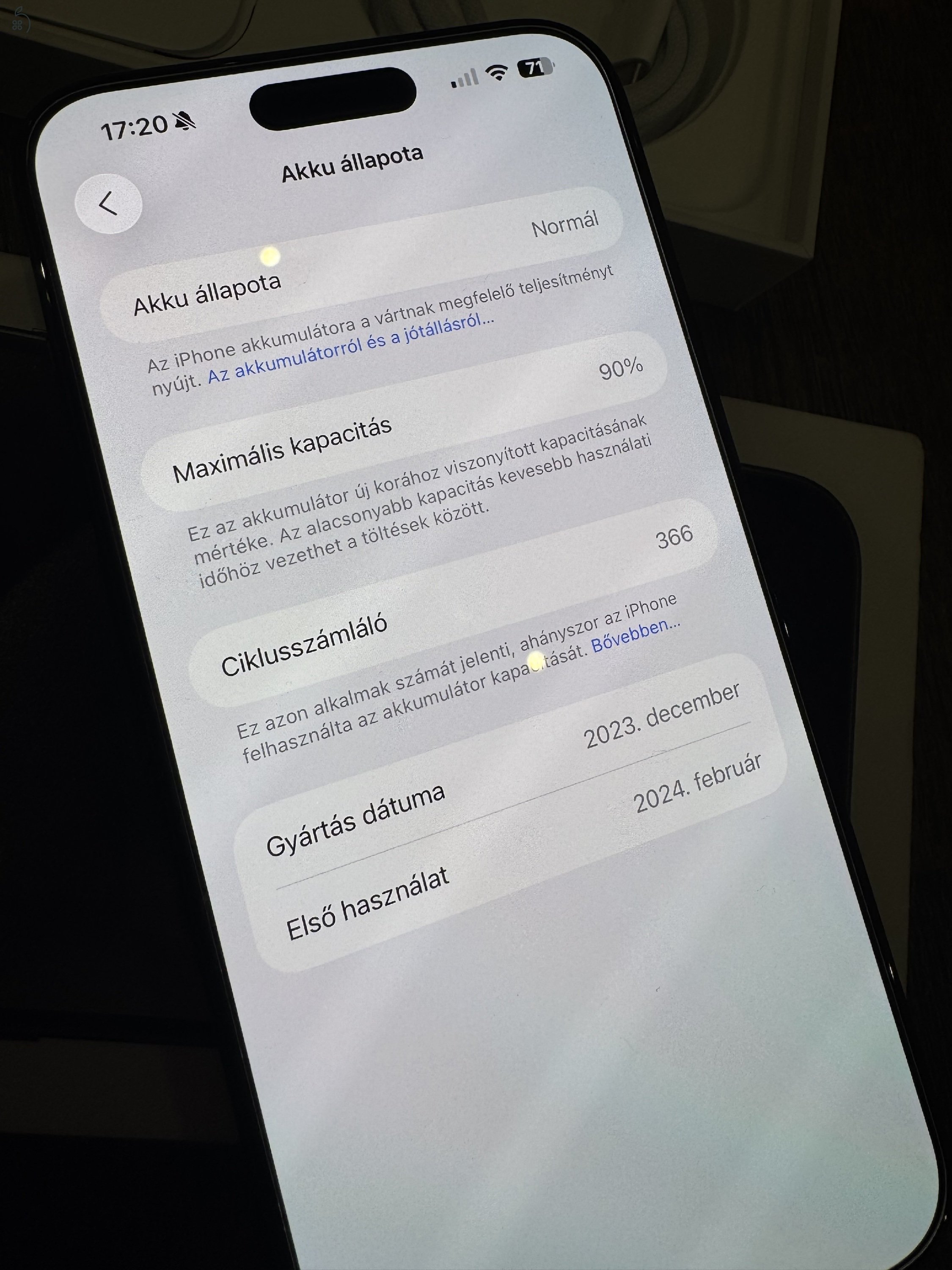 Karcmentes Iphone 15 Pro Max 256gb fekete 16 hó garancia - Őrbottyán